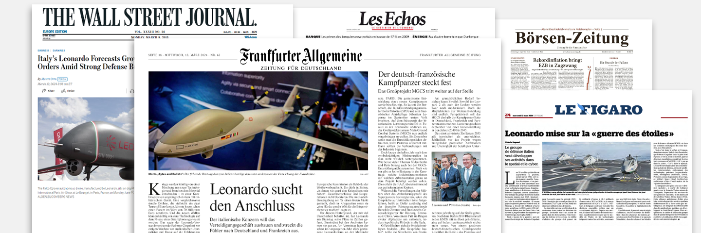 Industrial Plan, Leonardo's roadmap in the international press